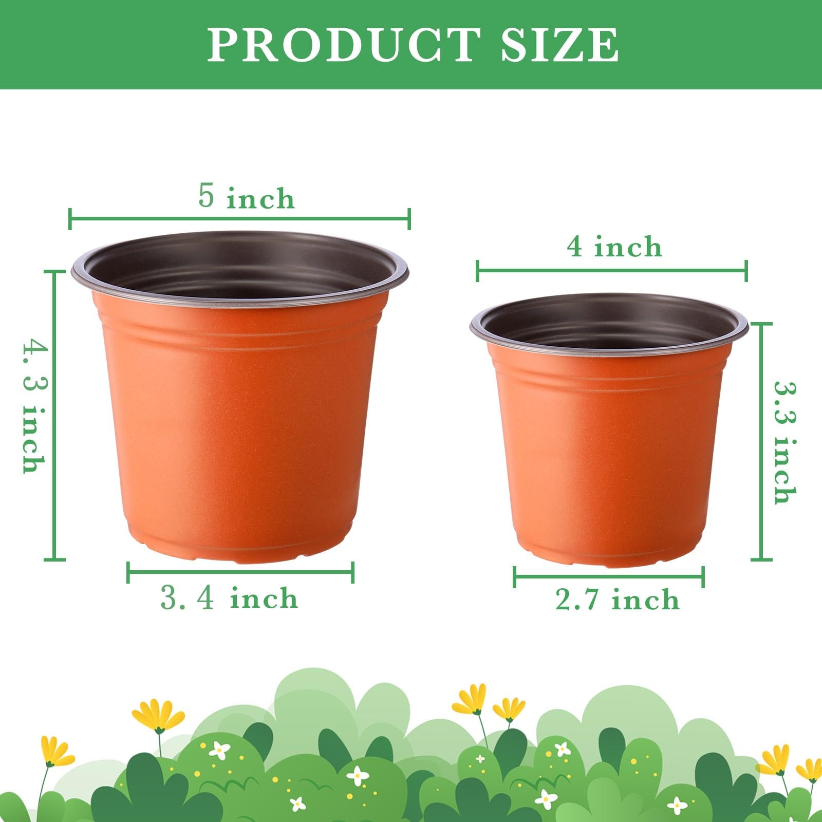 Snapklik.com : Hushee 1500 Pcs 5 Inch Plastic Plants Nursery Pots Seed ...