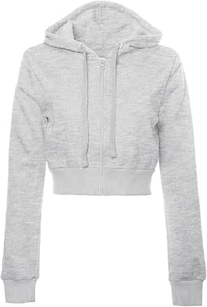 Amazon.com: Womens Cropped Zip up Hoodie Women Crop Cardigan ...