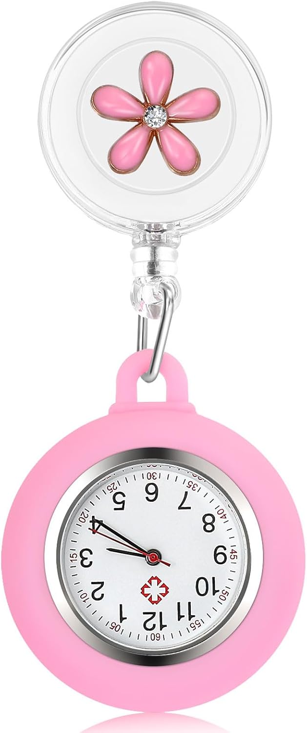 Amazon.com: Toyvian Nurse Watch Clip On Retractable Quartz Pocket Watch ...