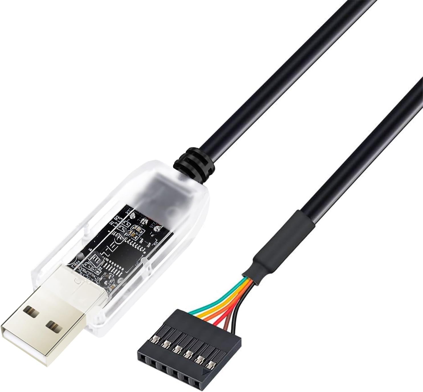 Amazon.co.jp: DTECH FTDI USB-TTLシリアル変換ケーブル 1m - 3.3V FT232RL 6ピン 2.54mm ...