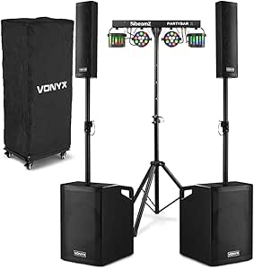 Vonyx VX1050BT Column Array Speaker DJ Package – 1150W Active DJ Setup ...