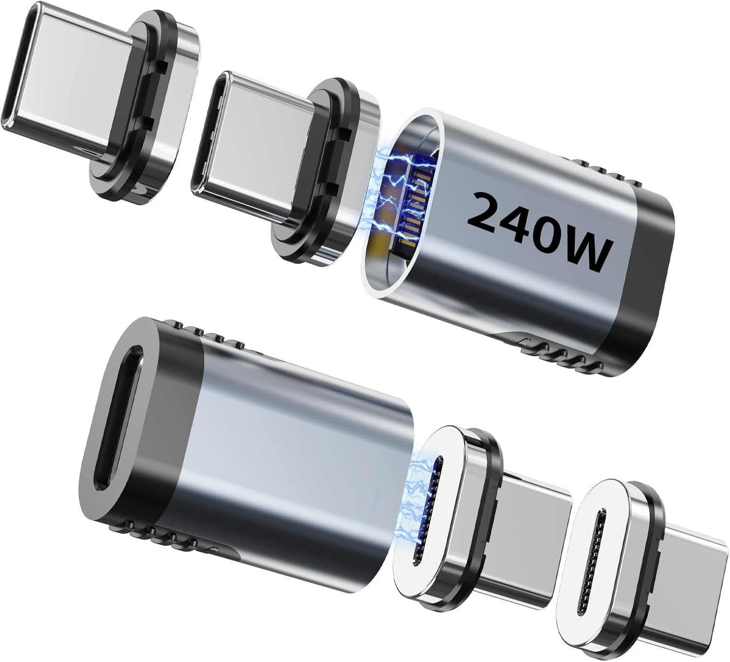 Amazon.com: Tciogrxp USB-C Adapter 2 Pack, Magnetic Extender, 240W Straight Adapter with 4 ...