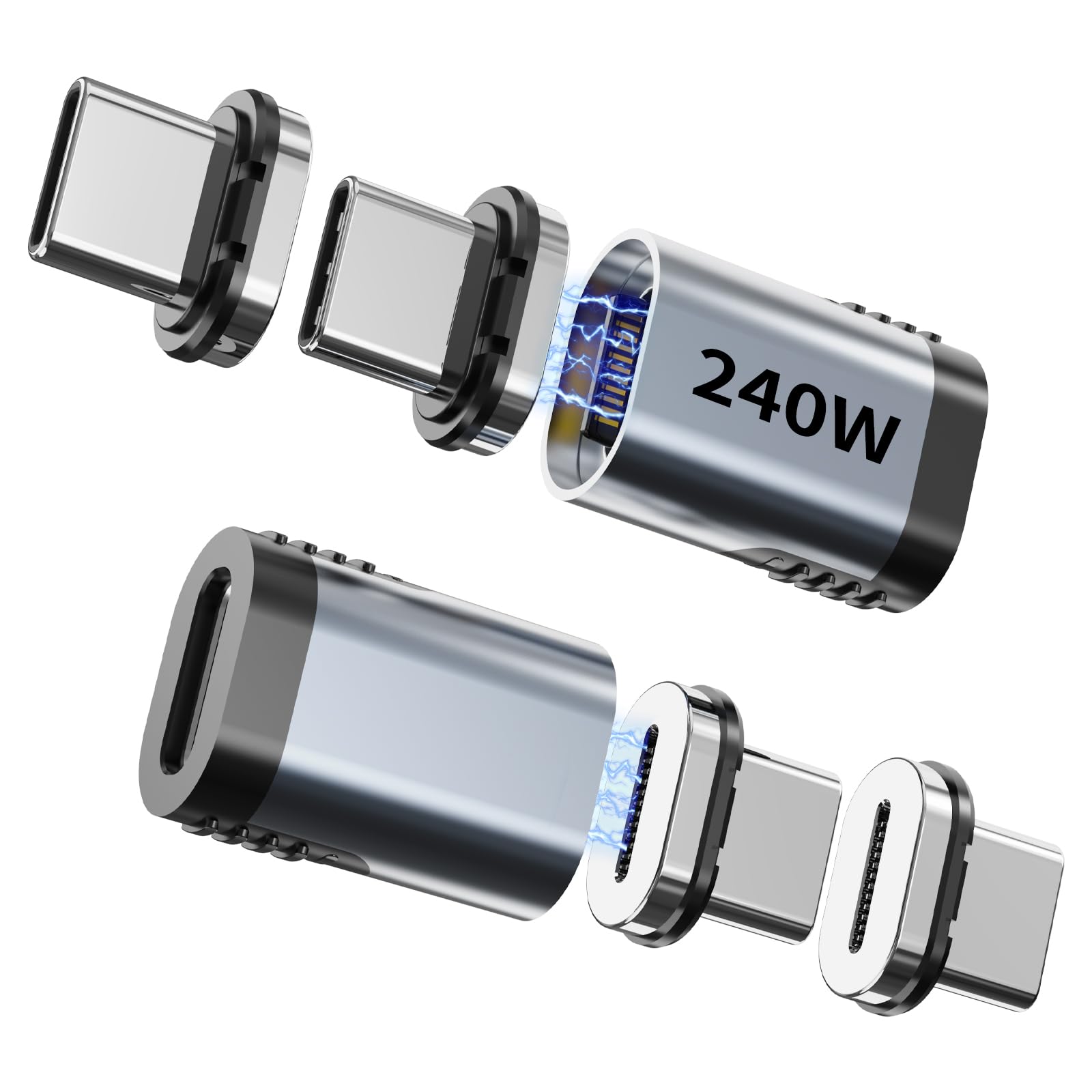 Amazon.com: Tciogrxp USB-C Adapter 2 Pack, Magnetic USB C Extender ...