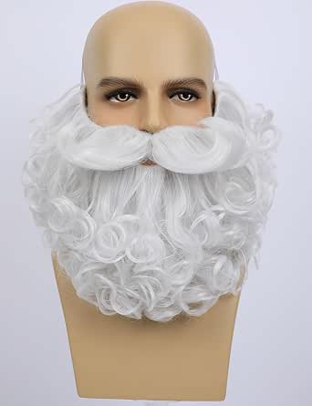 Amazon.com: TWAYFEL White Fake Beard for Wizard Cosplay Realistic ...