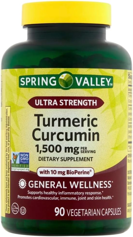 Amazon.com: Spring Valley Turmeric Curcumin 1500mg- with Black Pepper ...