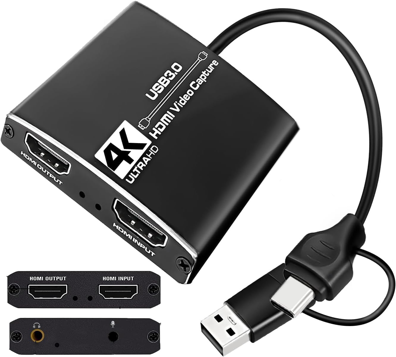 Capturadora de Video HDMI, 4K HDMI USB 3.0 Video Converter, HD 1080P ...