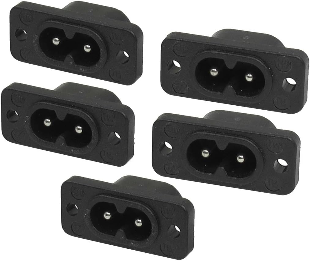 Amazon.com: IIVVERR IEC320 C8 Inlet 2 Terminal Male Power Socket AC 25V ...