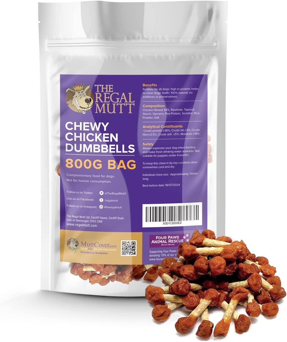 The Regal Mutt - Chicken Dumbbells (800g) : Amazon.co.uk: Pet Supplies