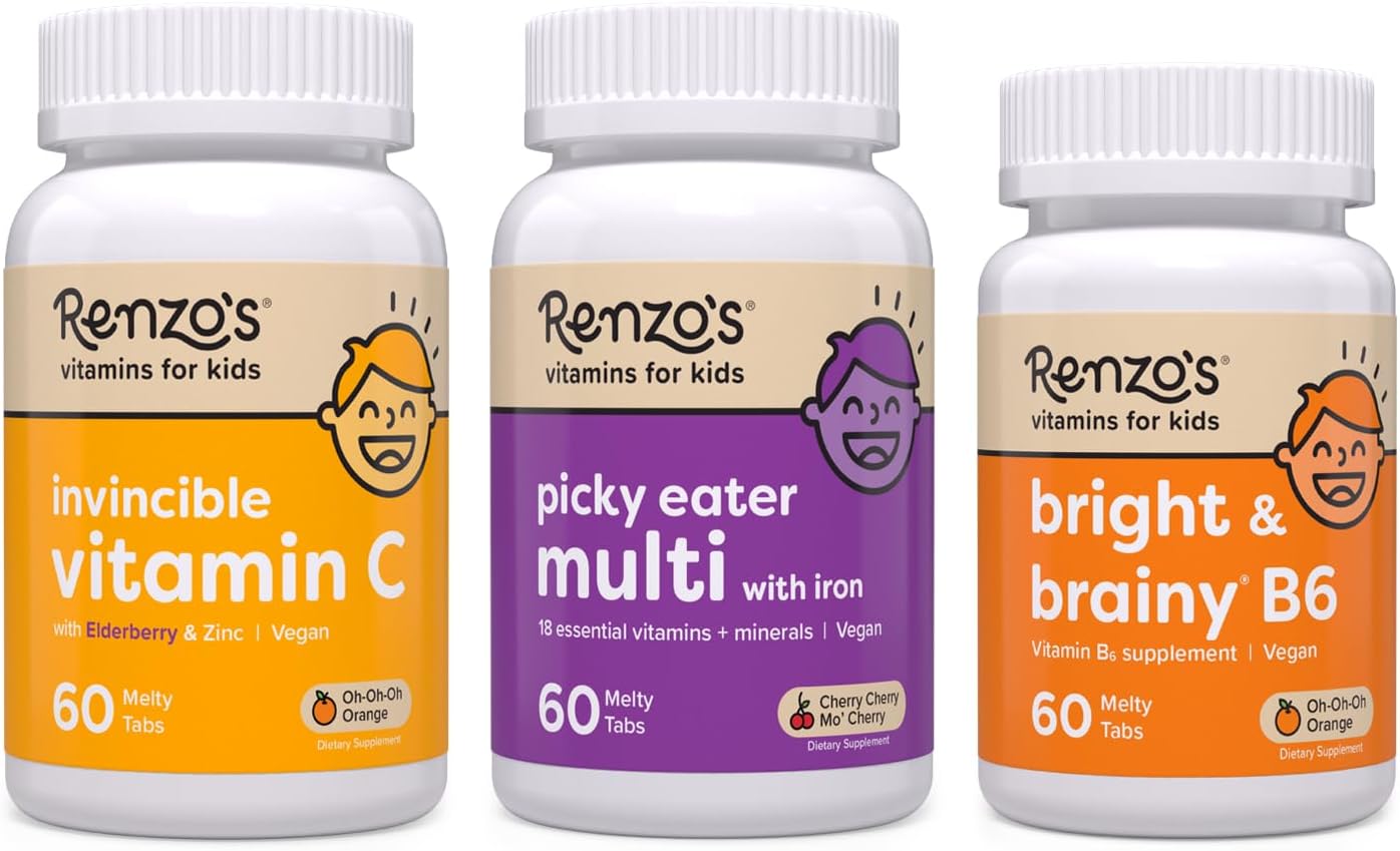 Amazon.com: Renzo's Vitamins Back to School Bundle, Bright & Brainy ...