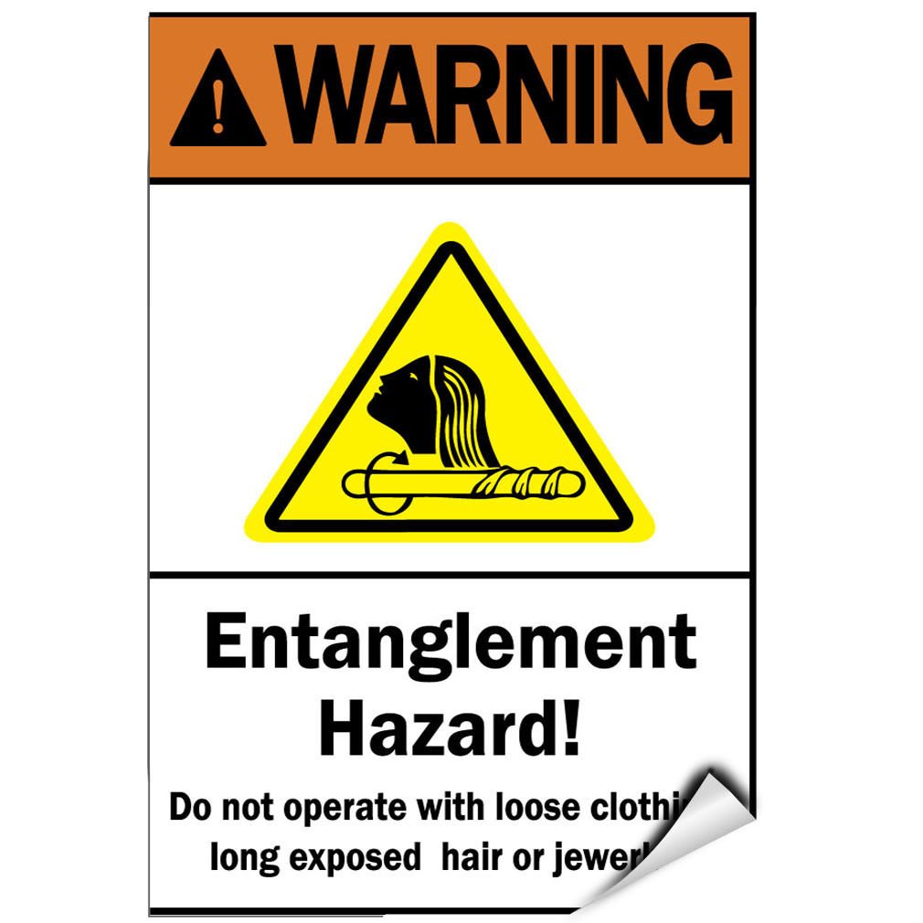 Amazon.com : Entanglement Hazard! Avoid Loose Cloth Long Exposed Hair ...