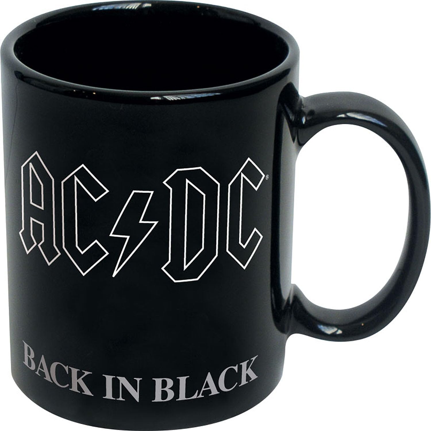 Amazon.com: ICUP AC/DC Back in Black 20 oz Ceramic Camper Mug (Black ...
