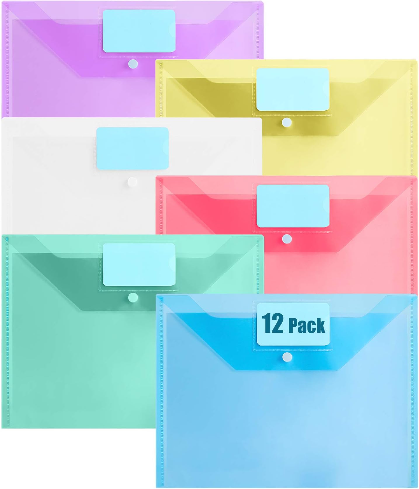Amazon.com : 10 Pack File Folders,Plastic Envelope Folder,US Letter A4 ...