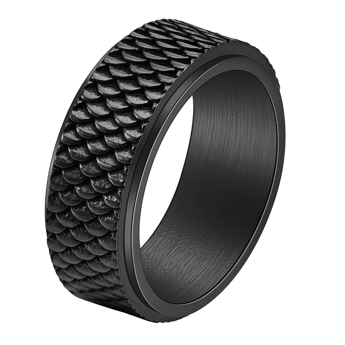 Snapklik.com : Dragon Scale Fidget Ring For Men Cool Stainless Steel ...