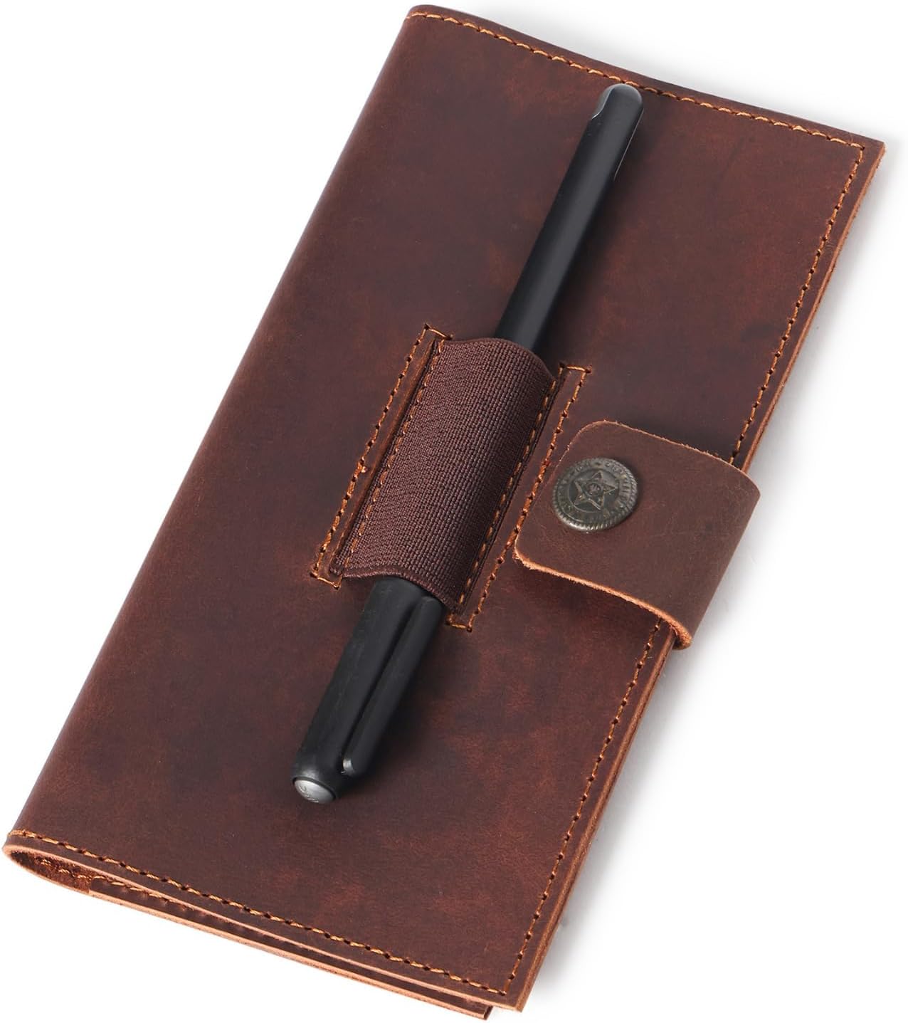 Amazon.com: Brown Leather Checkbook Cover for Men & Women, Full Grain ...