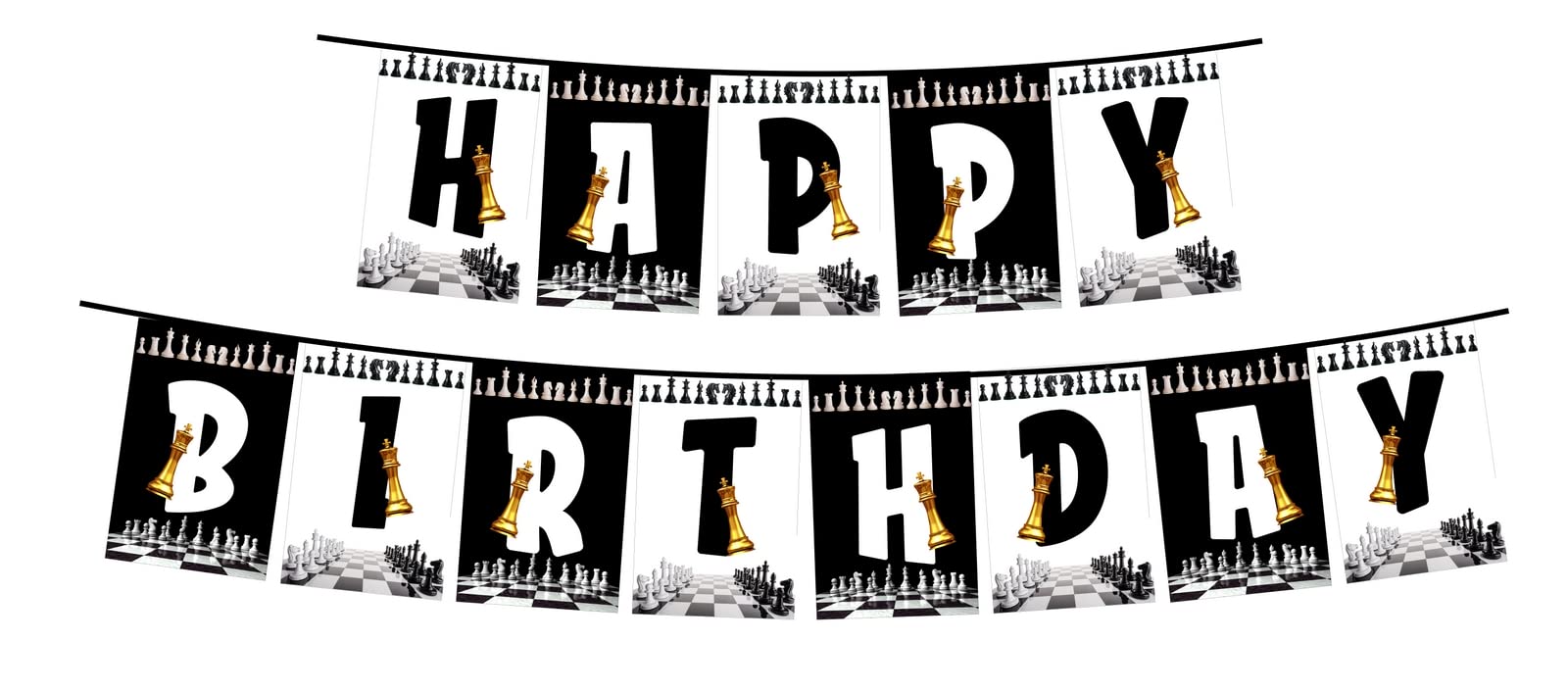 Buy Partyzon Chess Theme Happy Birthday Banner Bunting s for Background ...