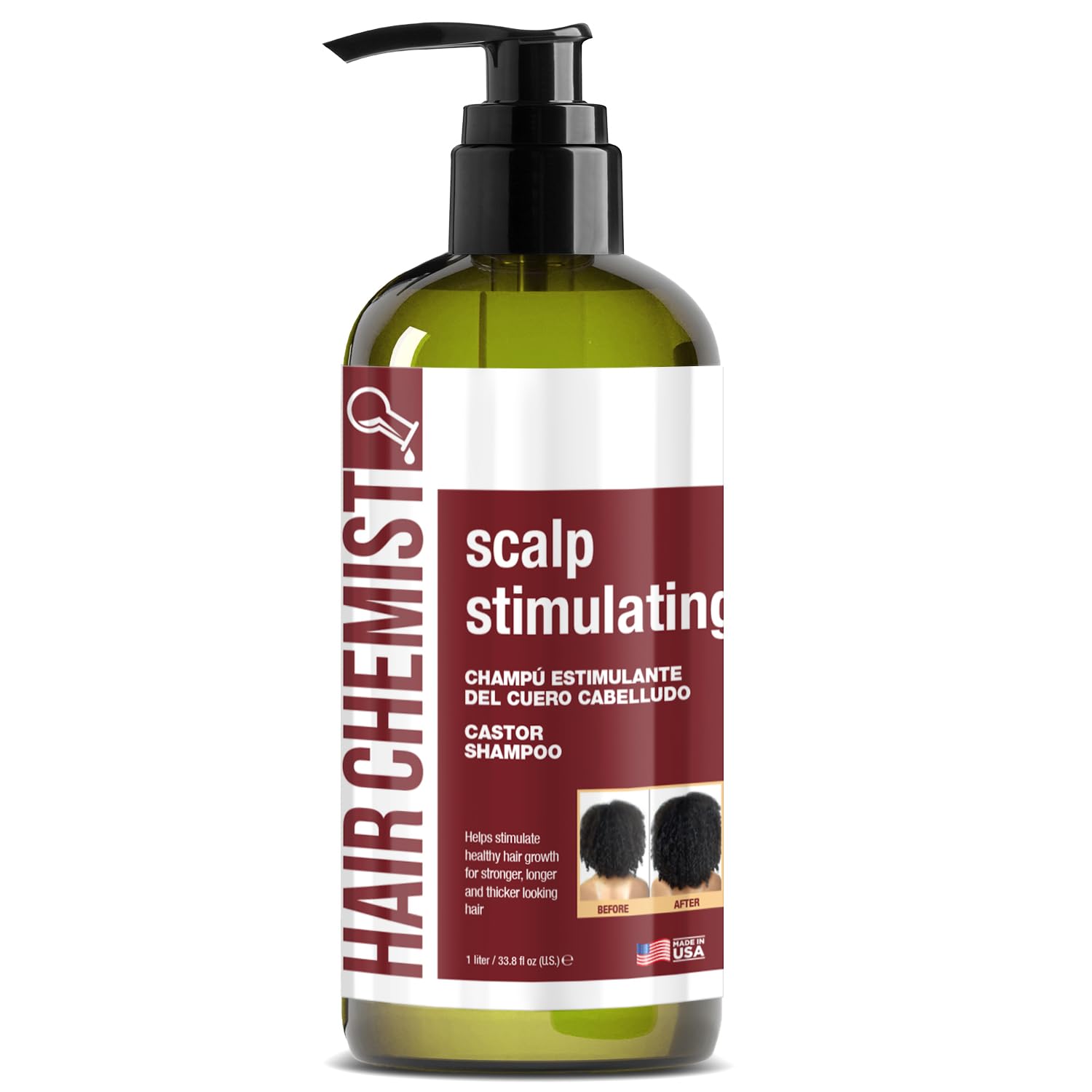 Amazon.com : Hair Chemist Scalp Stimulating Castor Oil Shampoo 33.8 oz ...