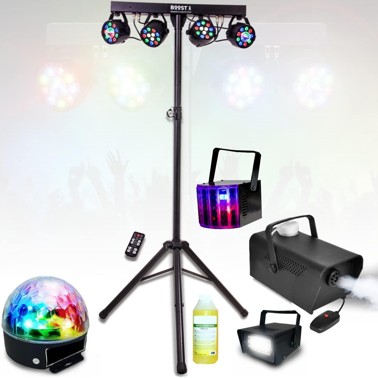 MAX PartyBar1 - Projecteurs LED avec Trépied, LED RVBB, 2 Spots et 2 ...