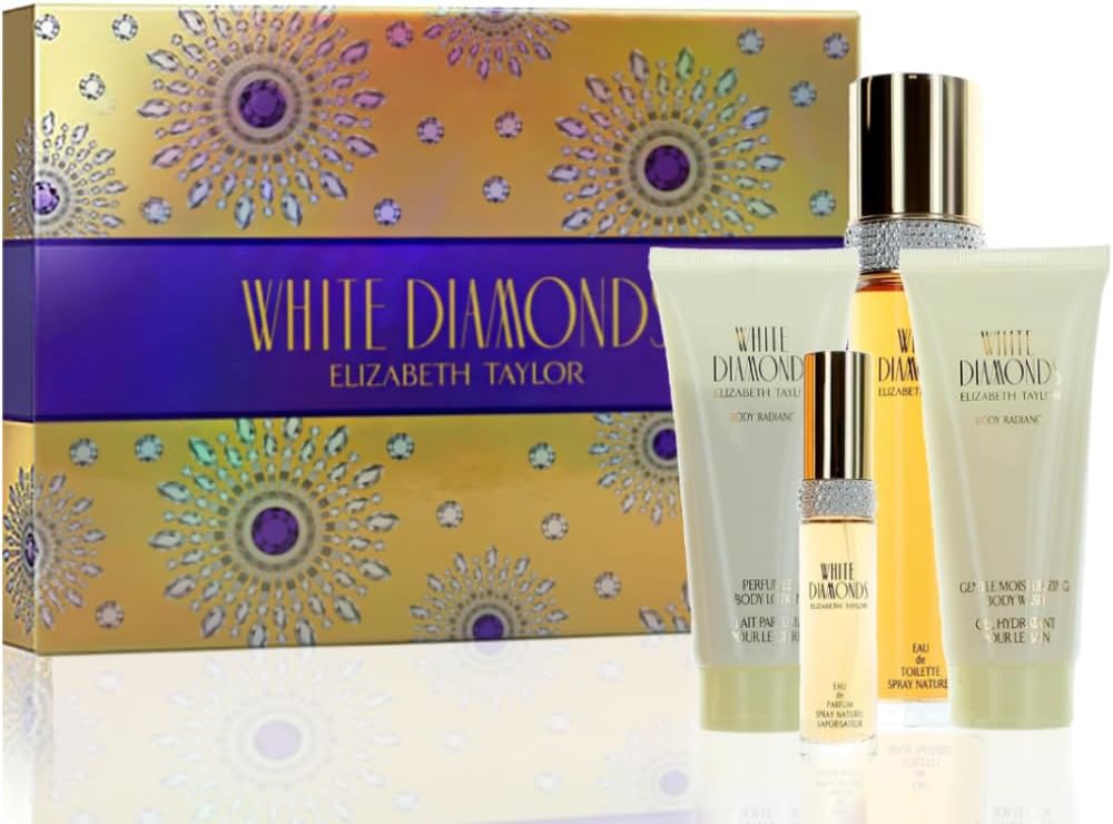 Amazon.com : Elizabeth Taylor 4 Piece White Diamonds Fragrance Gift Set ...