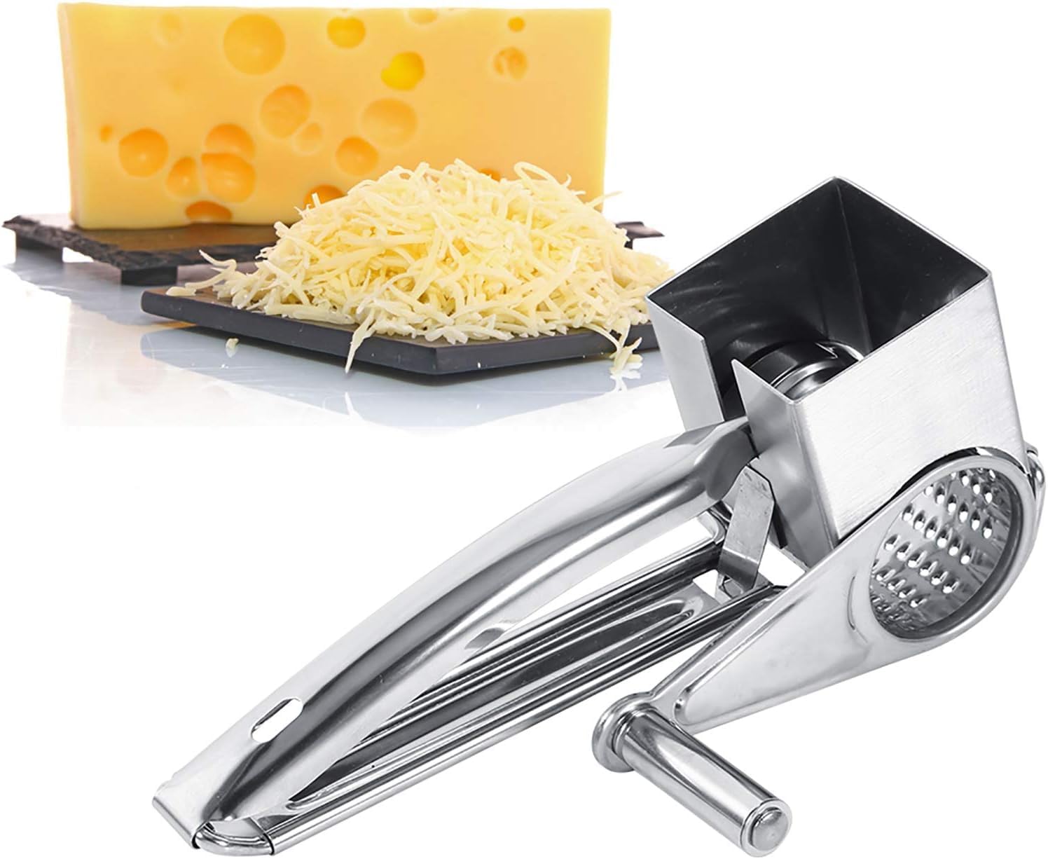 Rotary Cheese Grater Stainless Steel Cylinder Grater Ultra Sharp ...