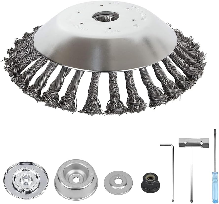 8" Grass Trimmer Cutter Head For Garden Lawn Mower, Cone Steel Wire ...