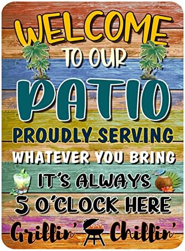 Amazon.com : RattanView Welcome to Our Patio Porch Rules Signs Wood ...