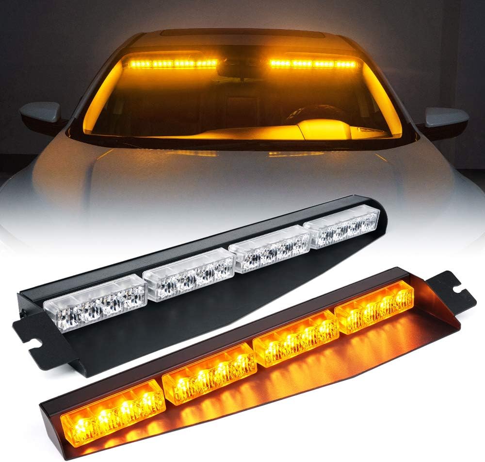 Amazon.com: Xprite Amber Yellow 36 LED Rooftop Emergency Strobe Lights ...