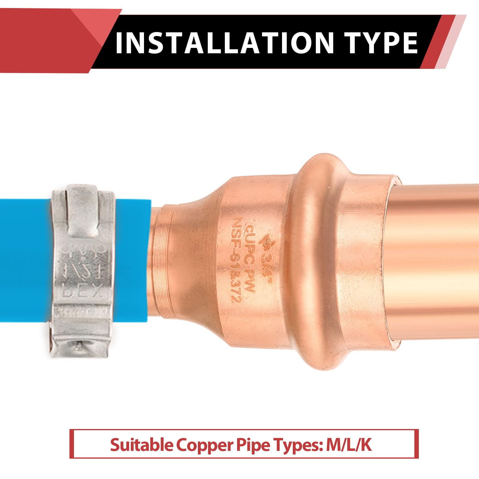 Snapklik.com : (Pack Of 10) 3/4 Inch Press X 3/4 Inch PEX Crimp ...