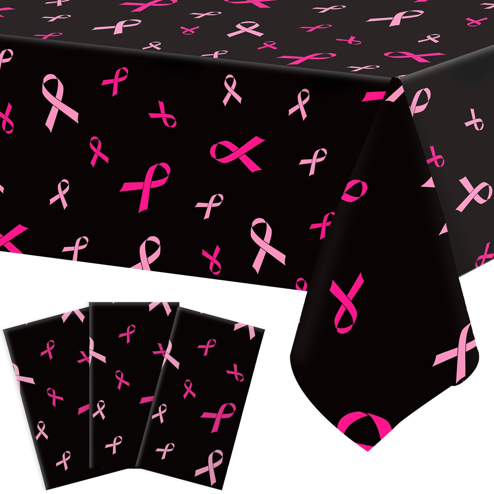 Amazon.com: Mixweer 3 Pieces Breast Cancer Awareness Tablecloth Pink ...