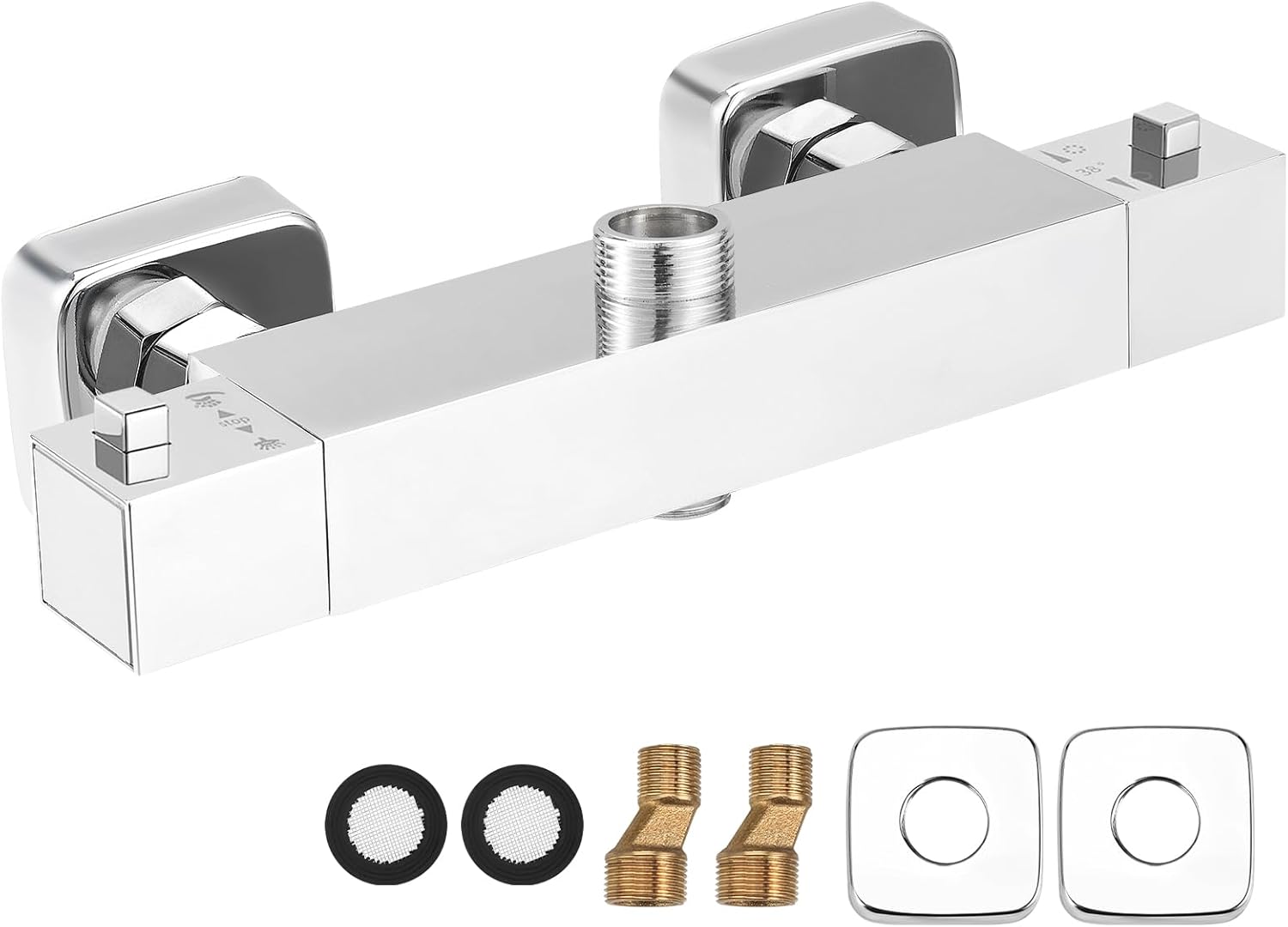 Square Thermostatic Shower Mixer Bar, Thermostatic Dual Shower Valve ...