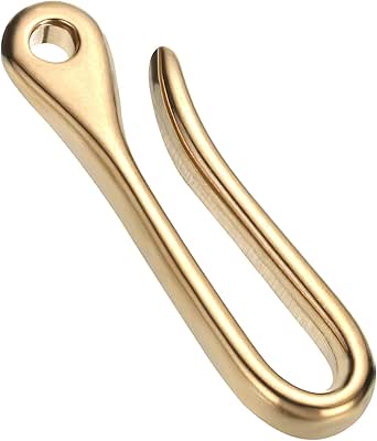 PATIKIL Fish Hook Keychain, Solid Brass U Hook Keychain Pocket Clip ...