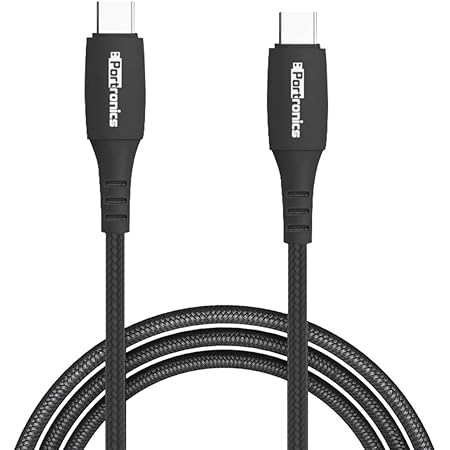 Portronics Konnect L 60W PD Type C to Type C Mobile Charging Cable, 1 ...