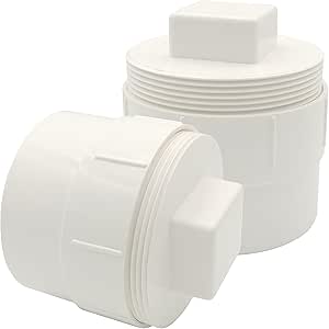 Amazon.com: (2-Pack) Sewer Cleanout Cap with Plug Pipe Fitting, 4 Inch ...