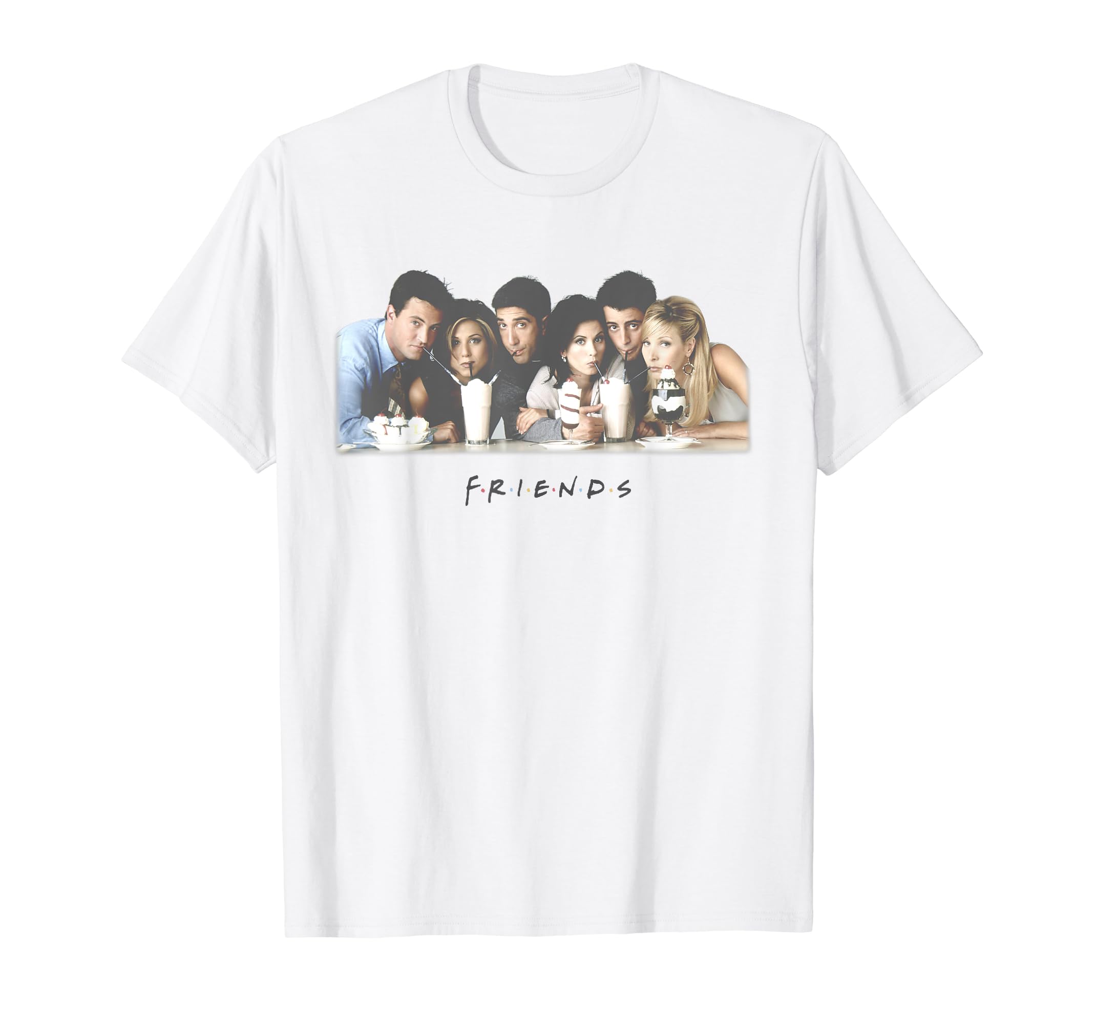 Amazon.com: Friends Group Shot Milkshake Logo T-Shirt : Clothing, Shoes ...