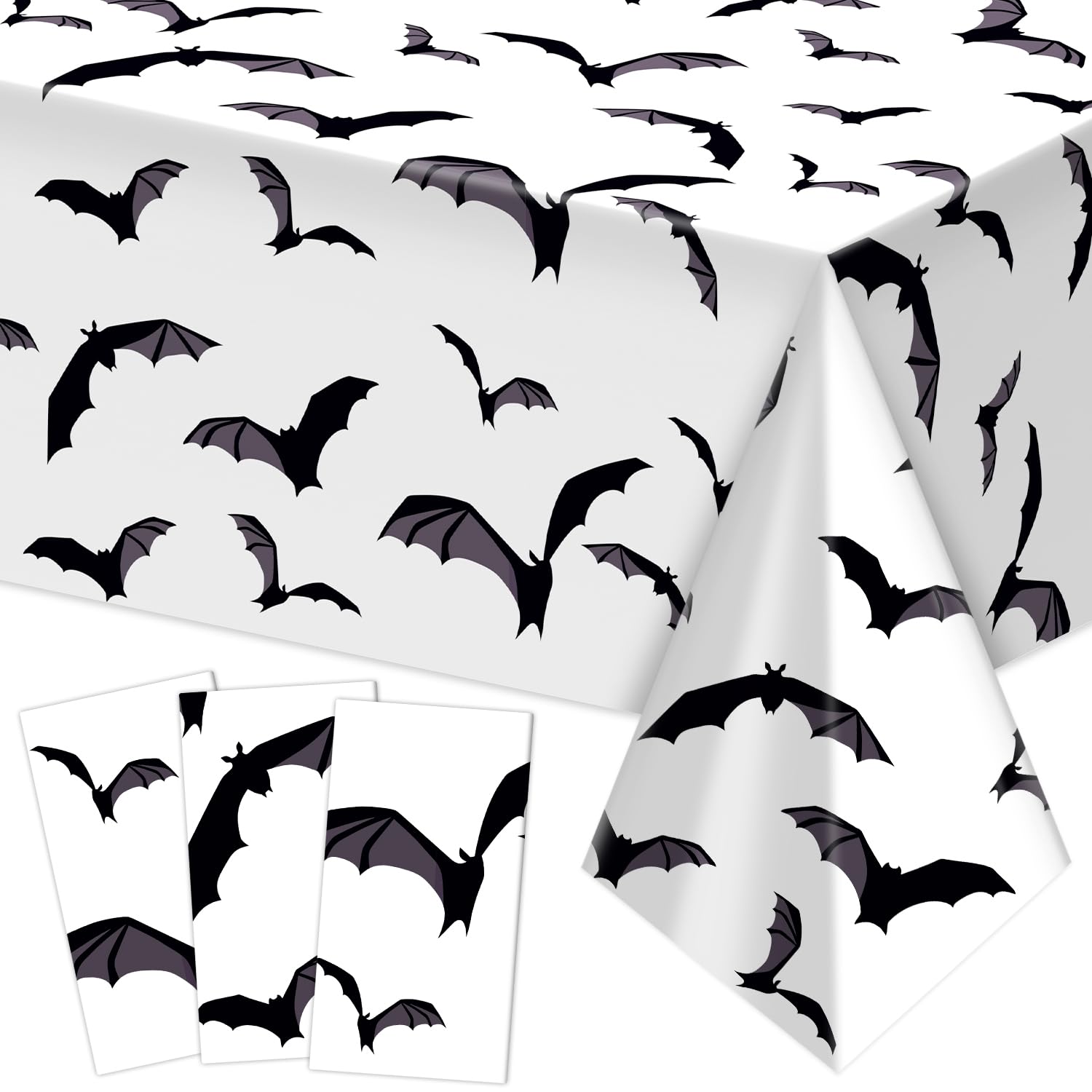 Amazon.com: Labeol Halloween Tablecloth,3 PCS Bat Tablecloths for ...