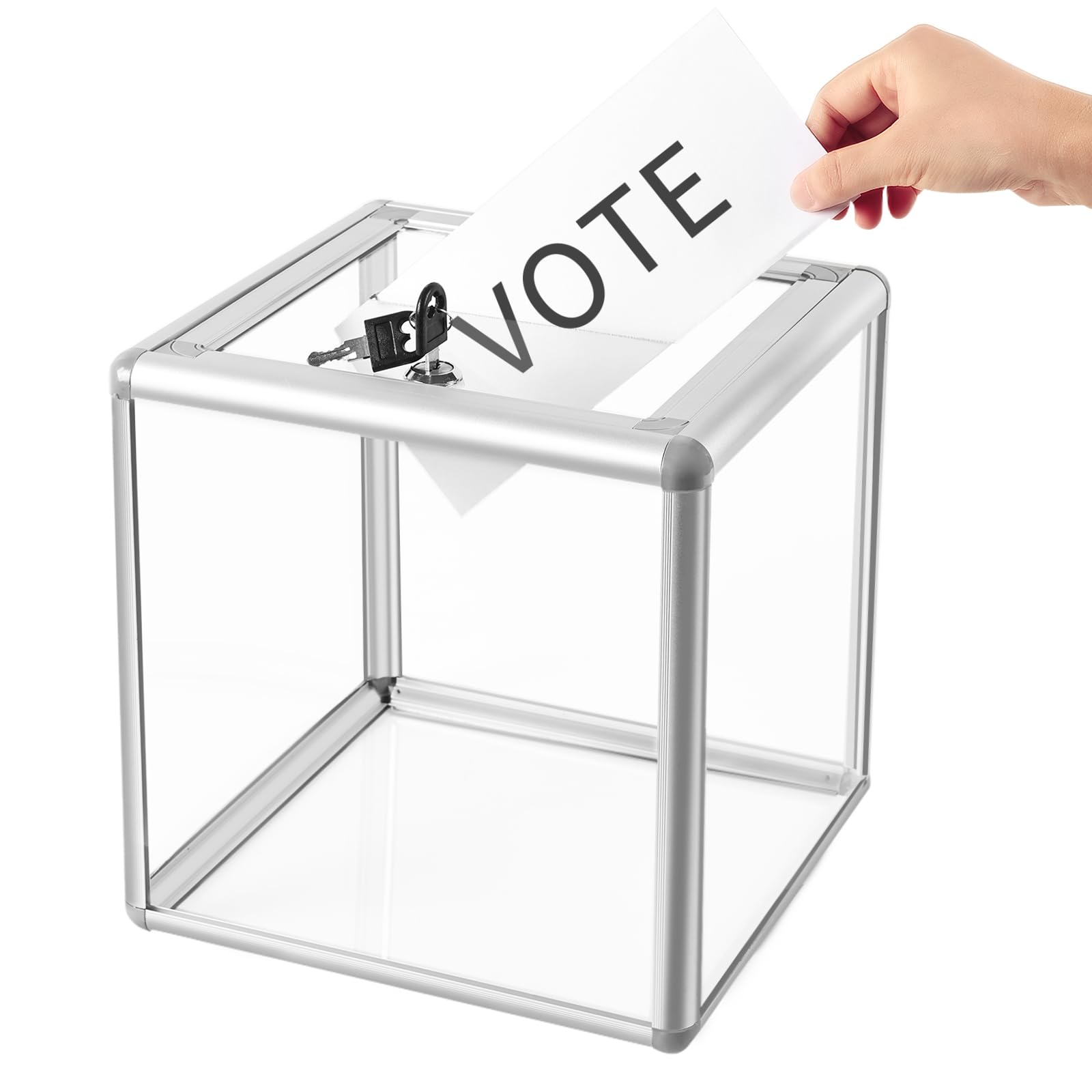 Amazon.com : Craflakow Large Donation Box with Lock, Acrylic Ballot Box ...