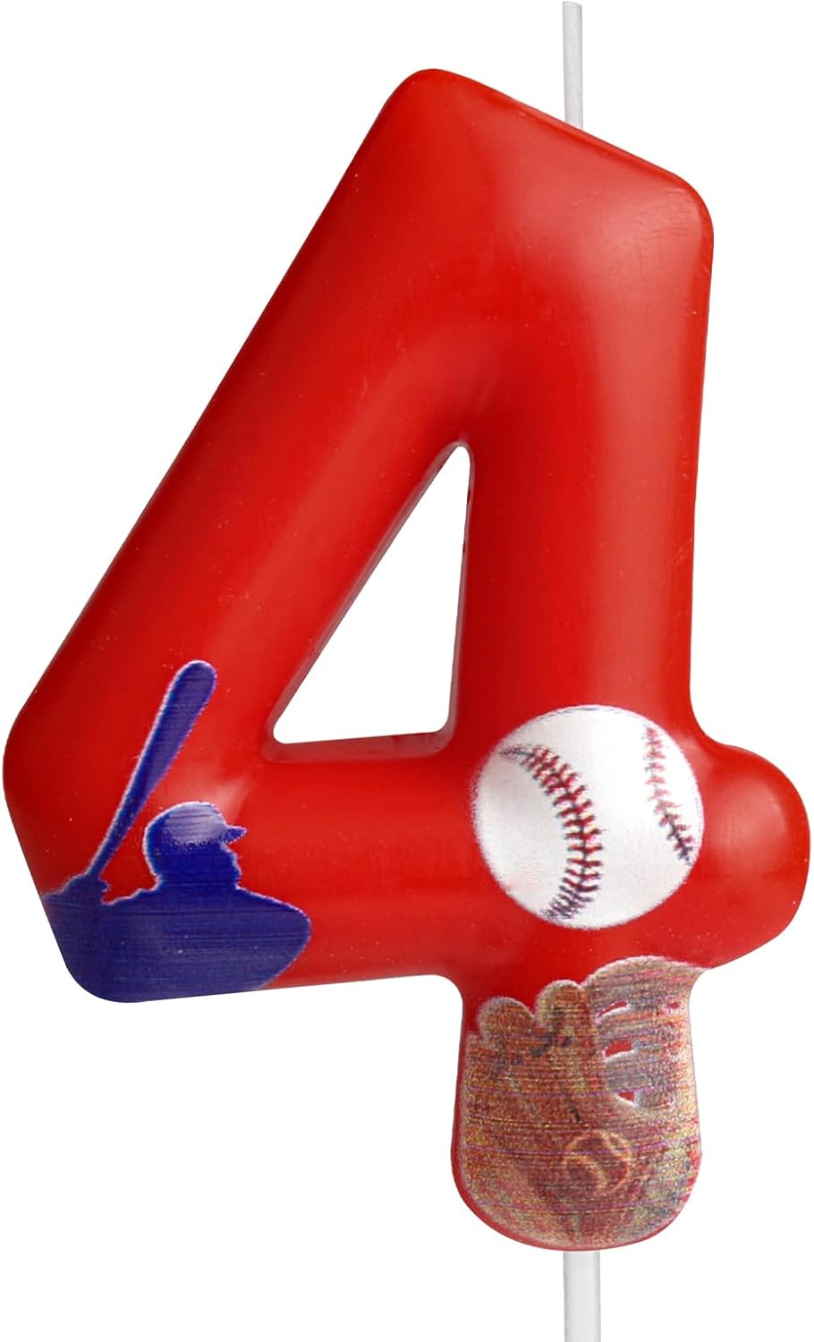 Amazon.com: Hongplus Baseball 4th Birthday Candles Number 4 Candle Cake ...