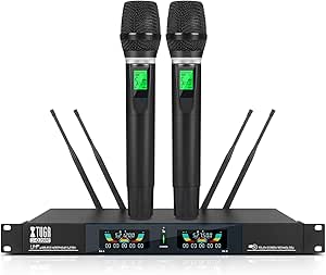 Amazon.com: XTUGA 2 * 100 Channel Professioanl True Diversity Wireless Micorphone System with ...
