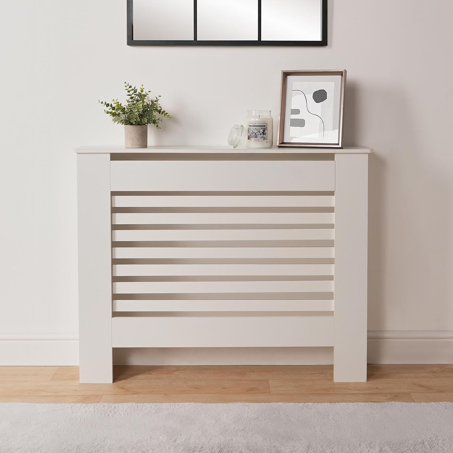 OHS Medium Radiator Cover White, Stylish and Durable Wooden Frame ...