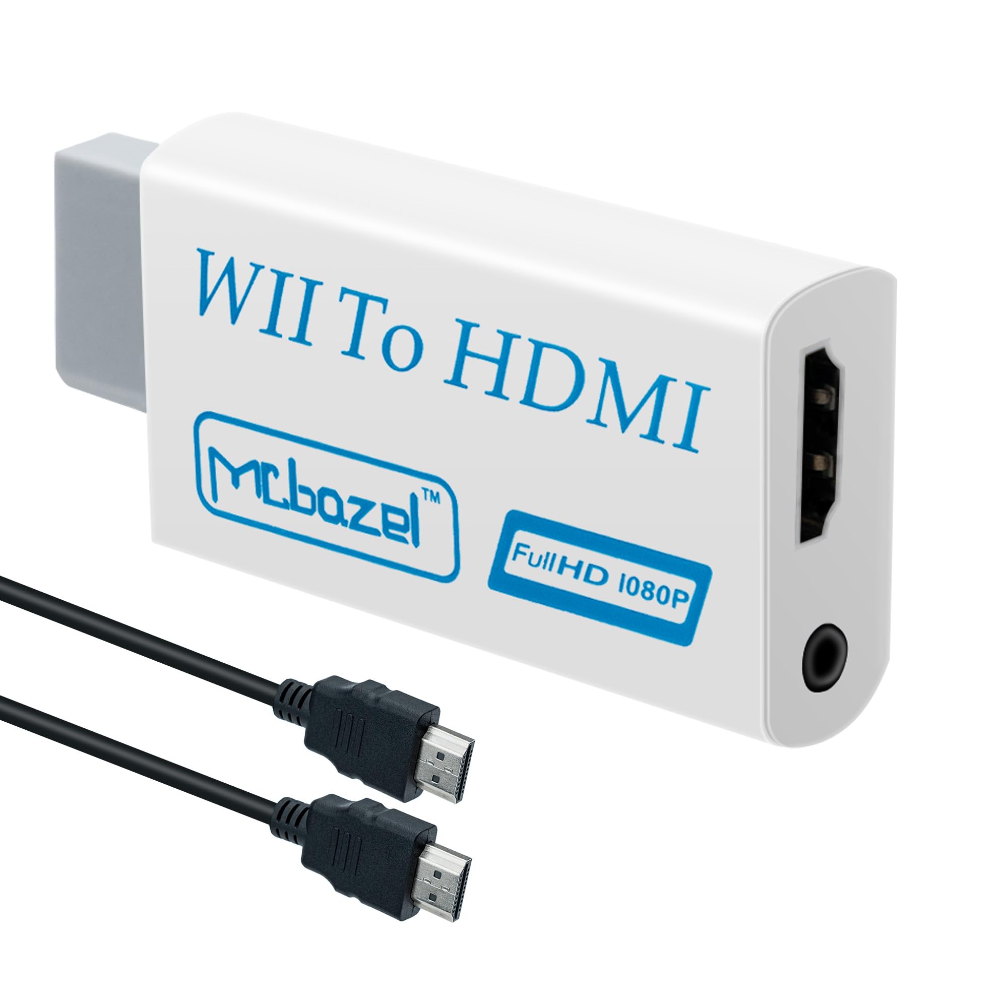 Mcbazel Wii to HDMI Adapter with 1.5m HDMI Cable and 3.5mm Audio Output ...