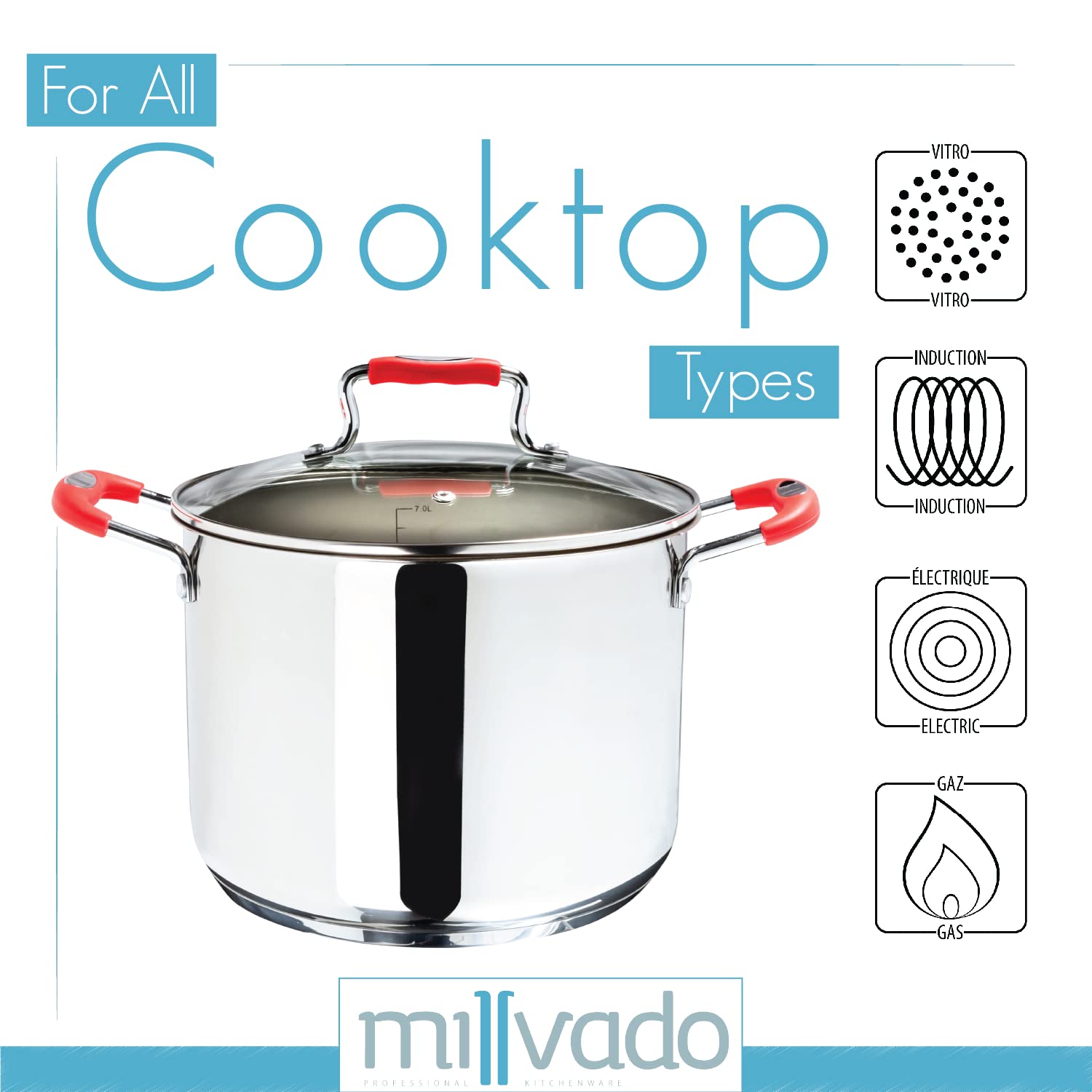 Snapklik.com : Stock Pot, Large Stainless Steel 11 Quart StockPot ...