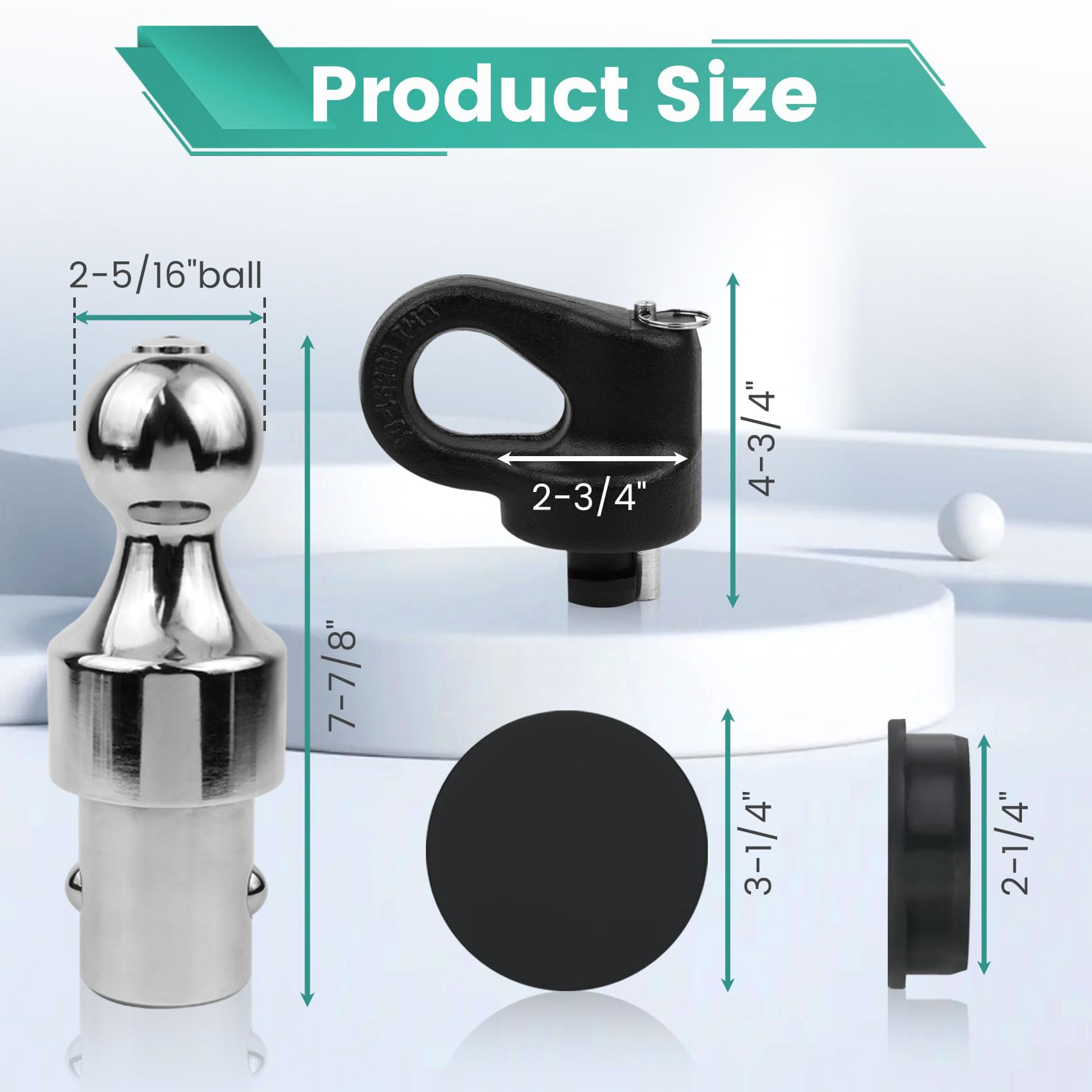 Chaoos 60692 Puck System Gooseneck Hitch Ball Kit with Box, 2 5/16-Inch ...