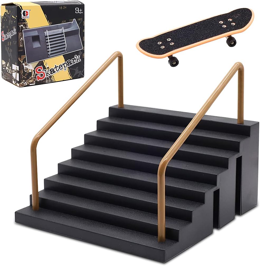 PATPAT Kid Finger Toys, Fingerboard Rail Park Stair Kit With Handrails ...