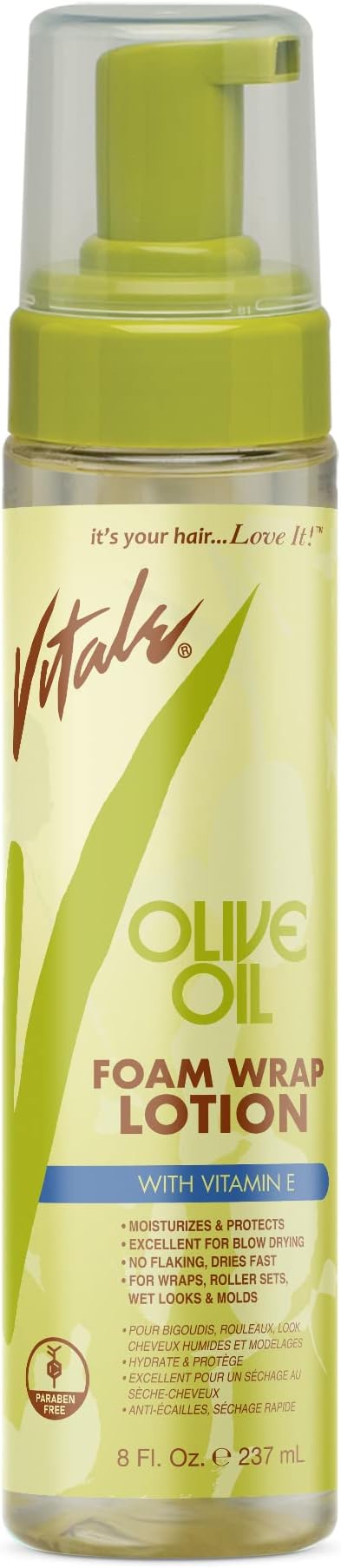 Amazon.com : VITALE Olive Oil Foam Wrap Hair Lotion, 8 fl oz - Flake ...