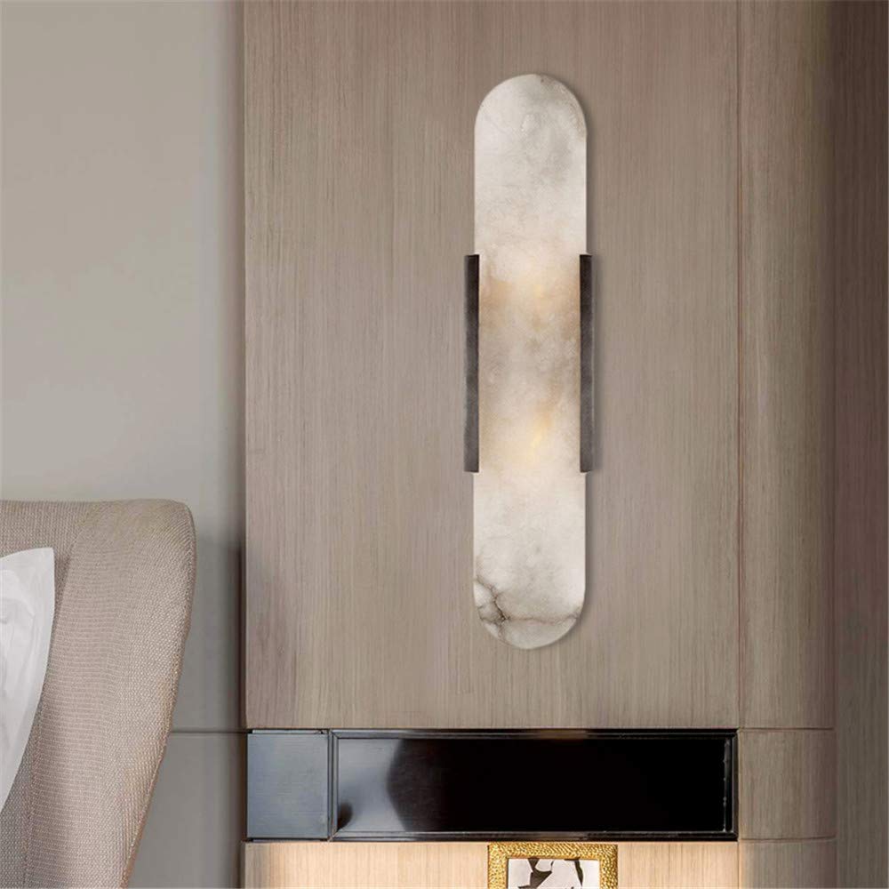 NIUYAO Wall Light Contemporary Marble Frosted Glass Wall Mount Lighting ...