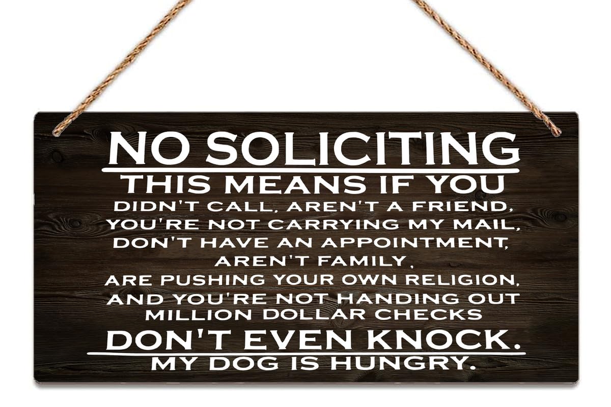 Amazon.com: Sign Wall Art Definition Wood Plaque No Soliciting Sign ...