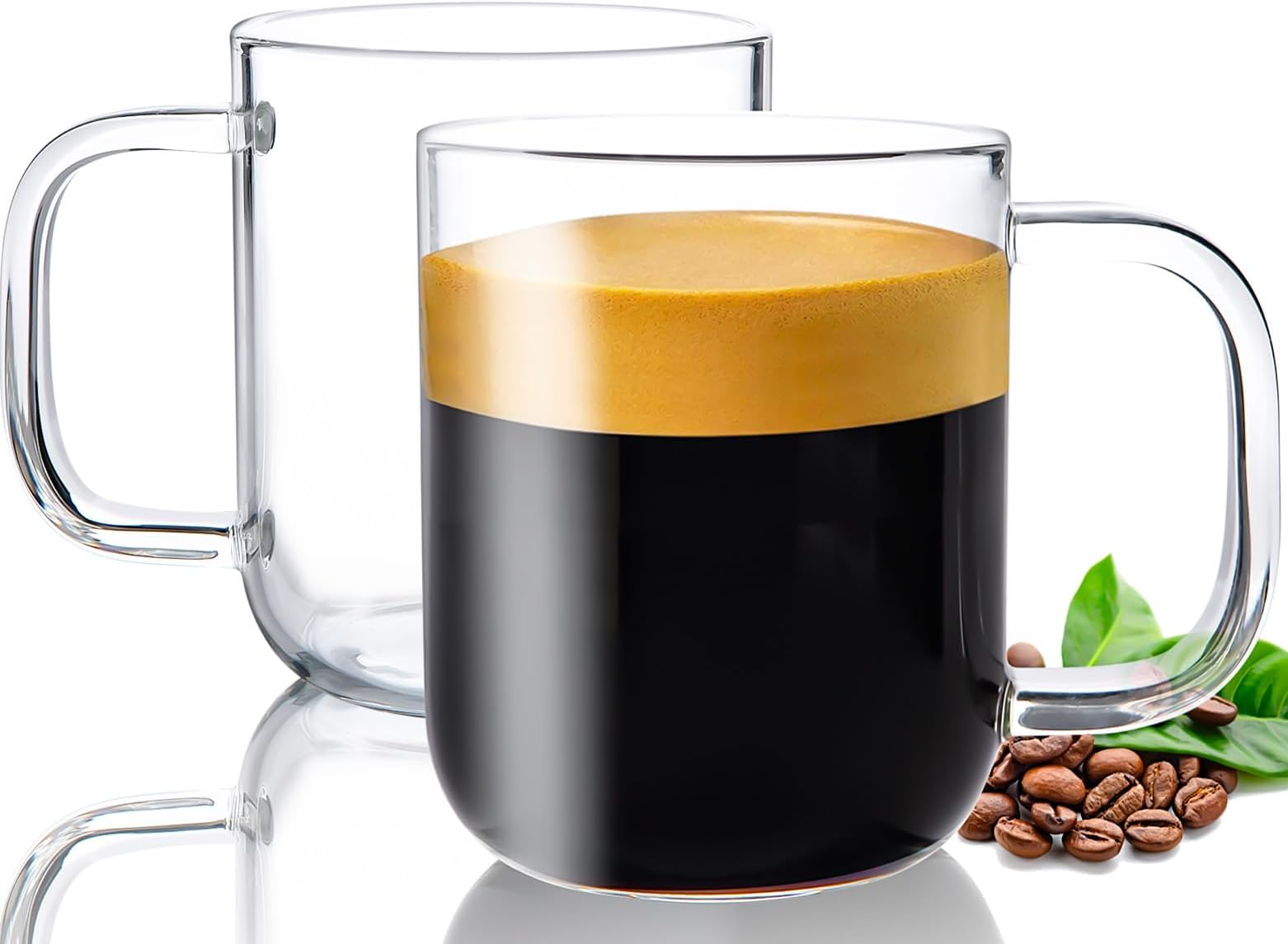 Amazon.com: Gmark Large Coffee Mugs Set of 2 (15 oz), Double Wall ...