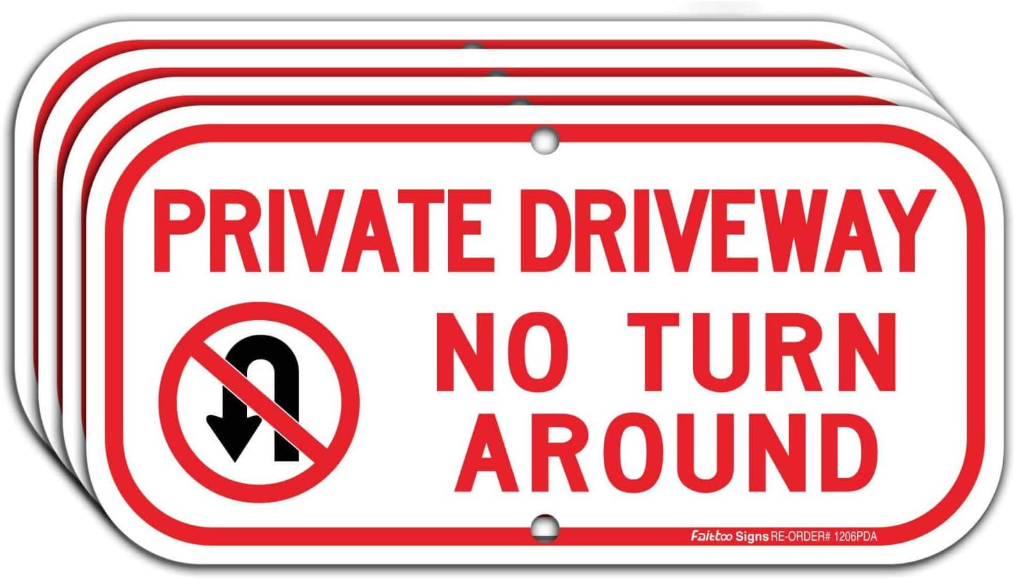 Amazon.com: Private Driveway sign,No Turn Around Driveway Sign, 4 Pack ...