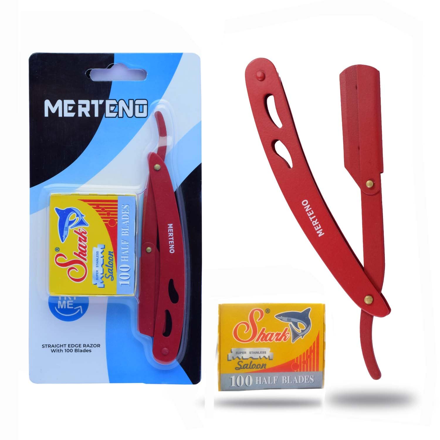 Amazon.com: Merteno Professional Straight Edge Razor With 100 Single ...
