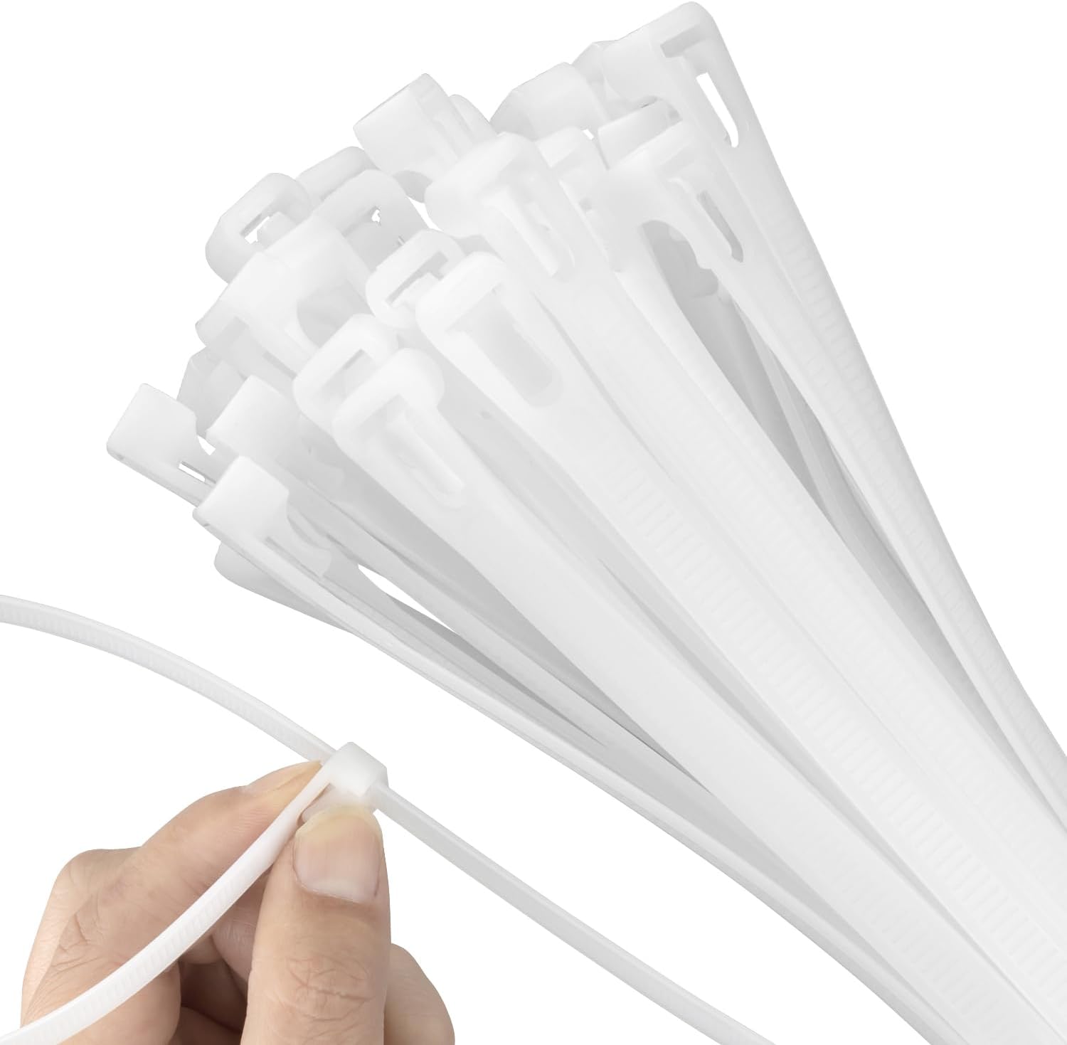 Amazon.com: Armpow 18 Inch Recoverable Reusable Zip Ties, 100PCS white ...