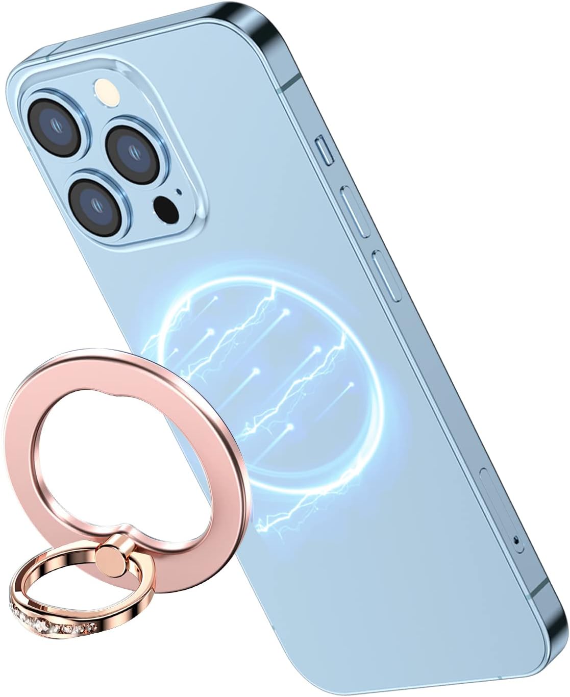 Amazon.com: Magnetic iPhone Ring Stand/Holder 360° Rotation,180° Flip ...